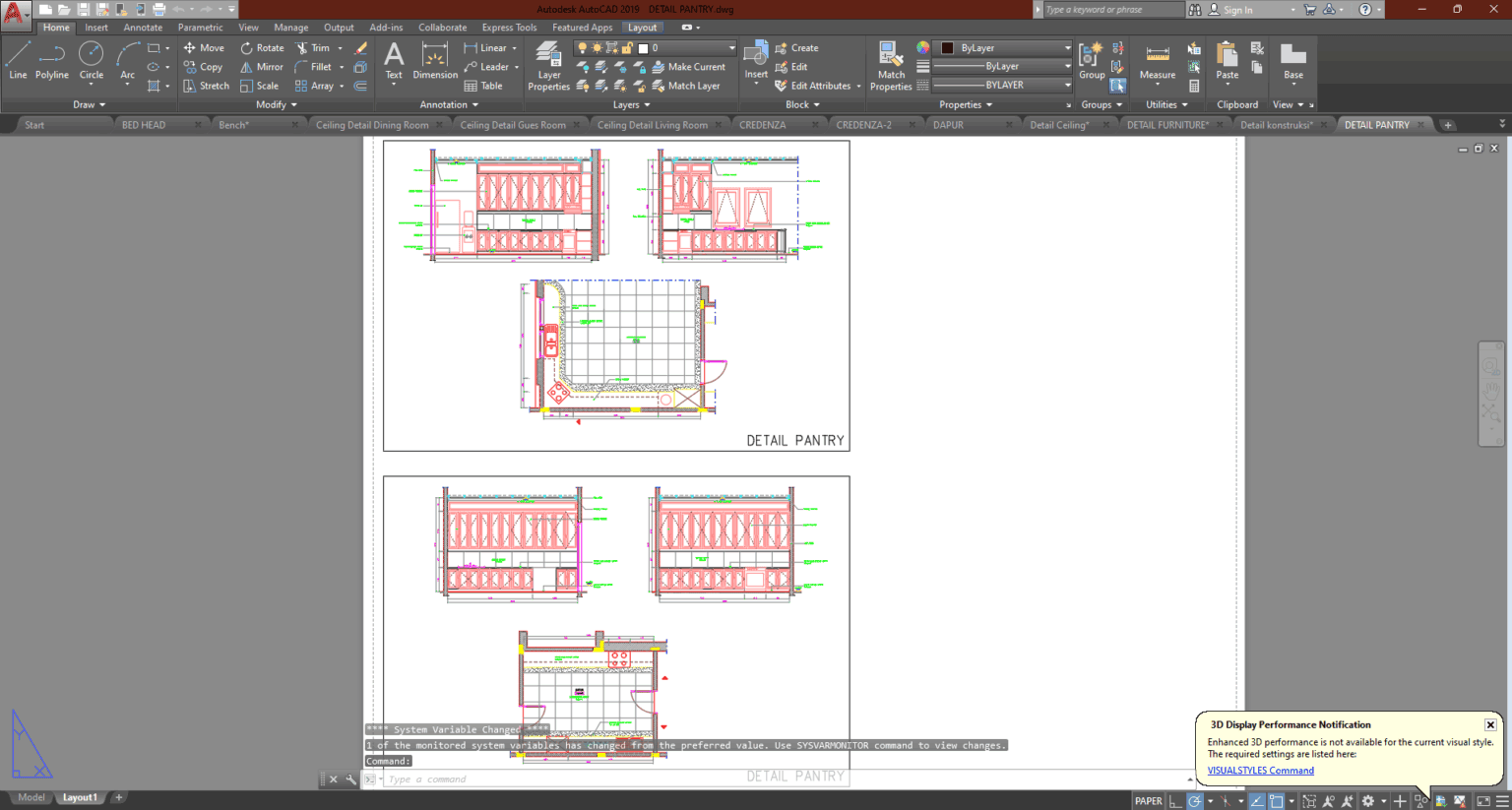 Denah dan Gambar CAD Interior_Detail Pantry | Sipilpedia