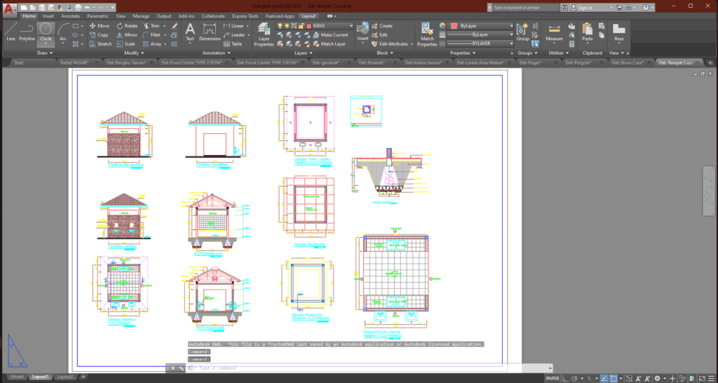 Denah dan Gambar CAD Landscape_Detail Tempat Cuci | Sipilpedia