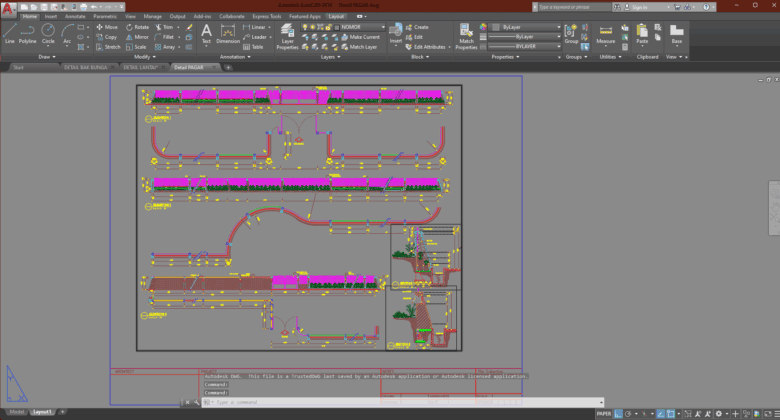 Denah dan Gambar CAD Landscape_Detail PAGAR | Sipilpedia