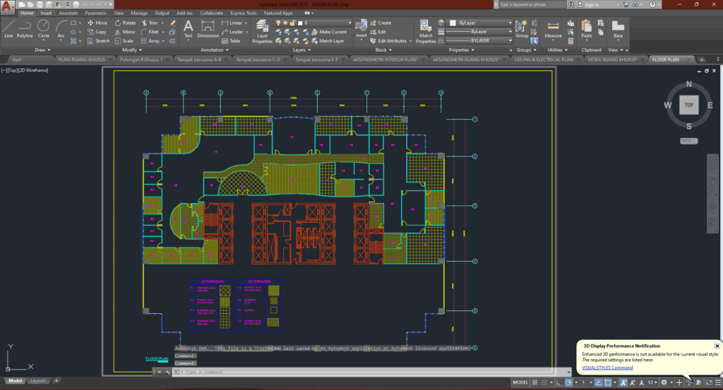 Denah dan Gambar CAD Interior Ruang Khusus_Floor Plan | Sipilpedia
