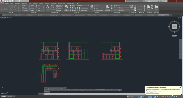 Denah dan Gambar CAD Interior_Kitchen | Sipilpedia