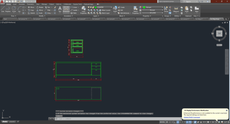 Denah dan Gambar CAD Interior_Meja Kerja | Sipilpedia