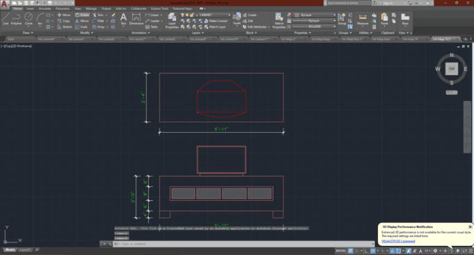 Denah dan Gambar CAD Interior_Meja TV 2 | Sipilpedia