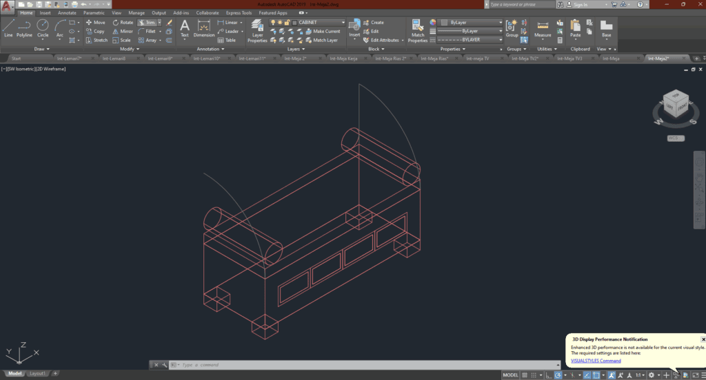 Denah dan Gambar CAD Interior_Meja 2 | Sipilpedia