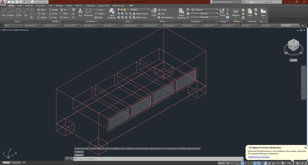 Denah dan Gambar CAD Interior_Meja 3 | Sipilpedia