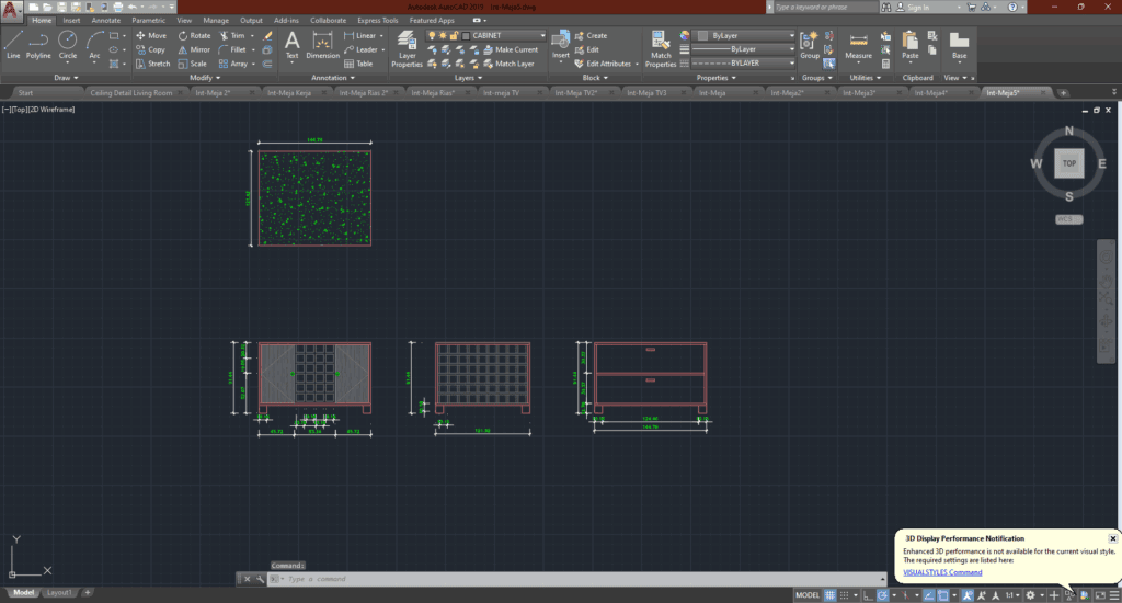 Denah dan Gambar CAD Interior_Meja 5 | Sipilpedia