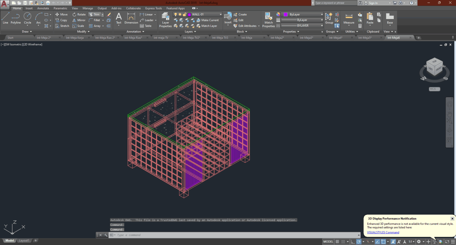 Denah dan Gambar CAD Interior_Meja 6 | Sipilpedia
