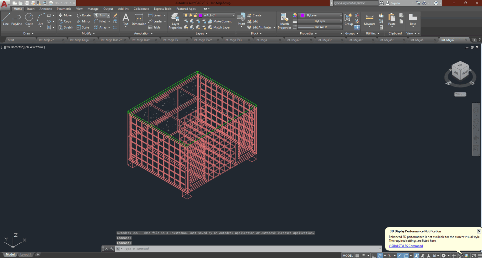 Denah dan Gambar CAD Interior_Meja 7 | Sipilpedia