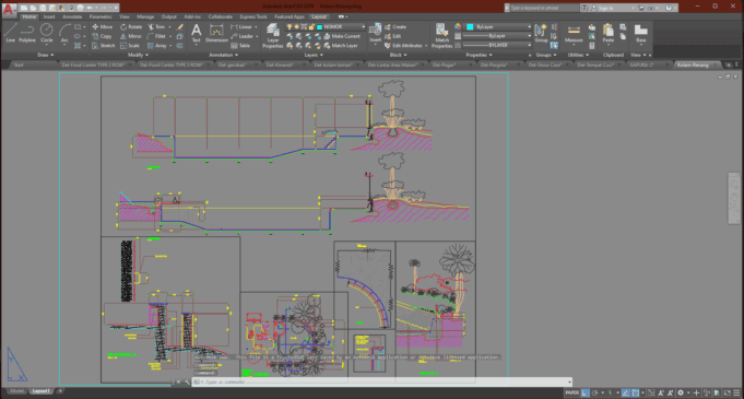 Denah dan Gambar CAD Landscape_Kolam Renang | Sipilpedia
