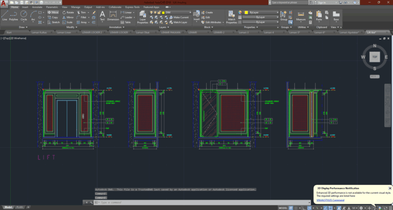 Denah dan Gambar CAD Interior_Lift Area | Sipilpedia