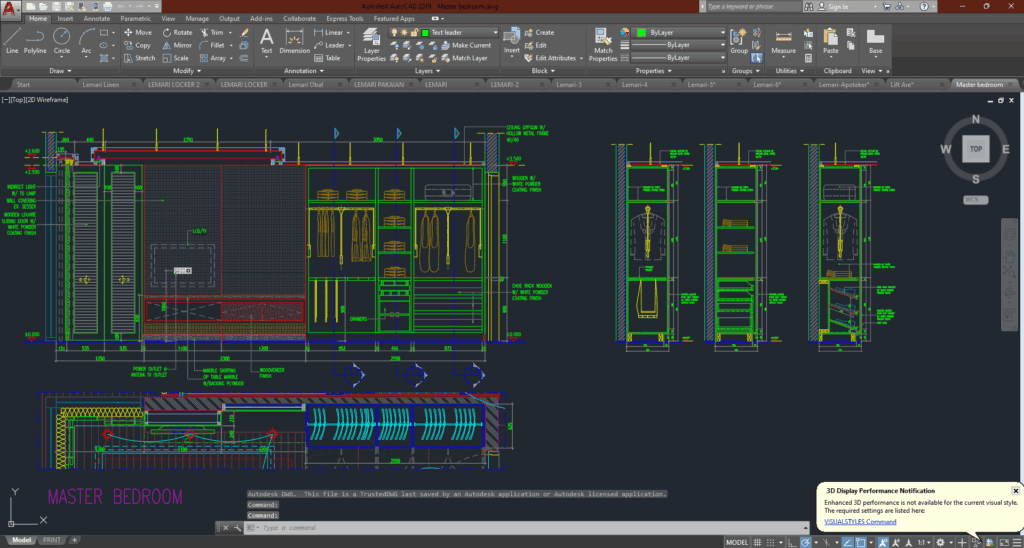Denah dan Gambar CAD Interior_Master Bedroom | Sipilpedia