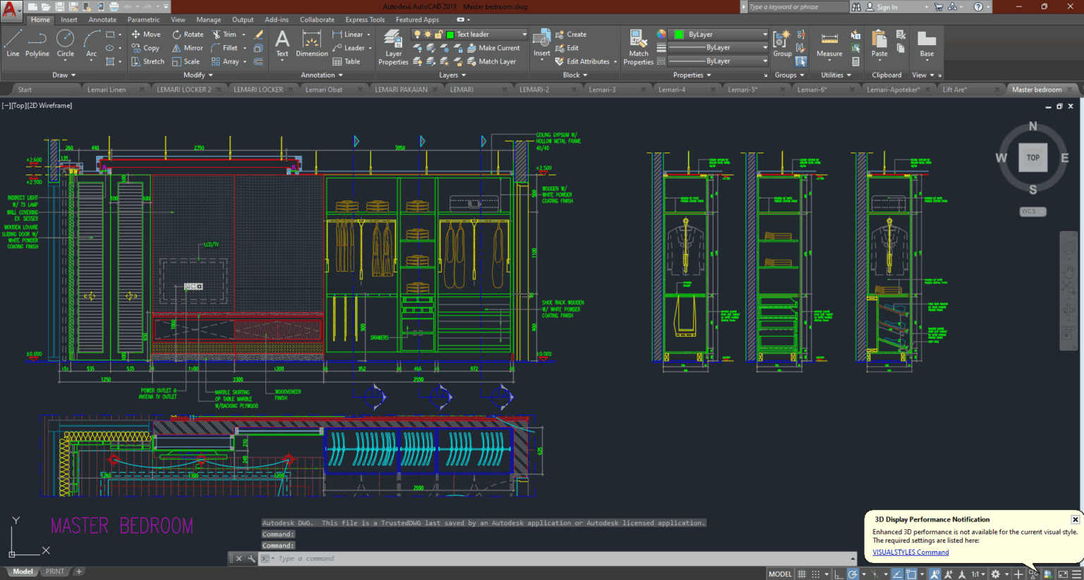Denah dan Gambar CAD Interior_Master Bedroom | Sipilpedia