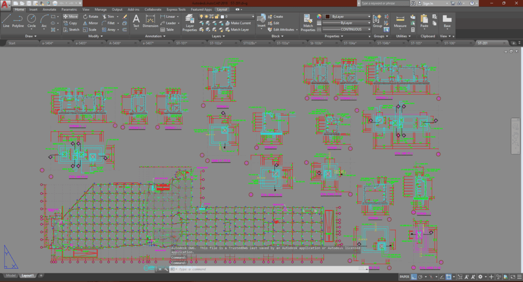 Denah dan Gambar CAD High Building MALL_ST-201 | Sipilpedia
