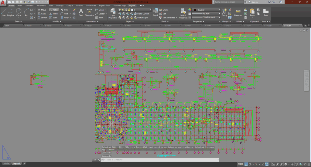 Denah dan Gambar CAD High Building MALL_ST102Bx | Sipilpedia
