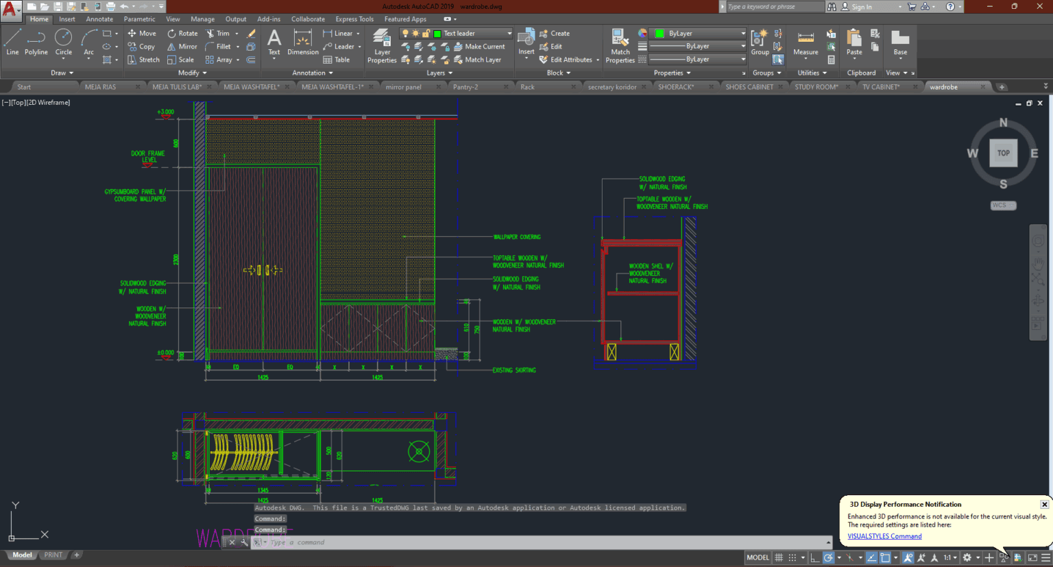 Denah dan Gambar CAD Interior_Wardrobe | Sipilpedia