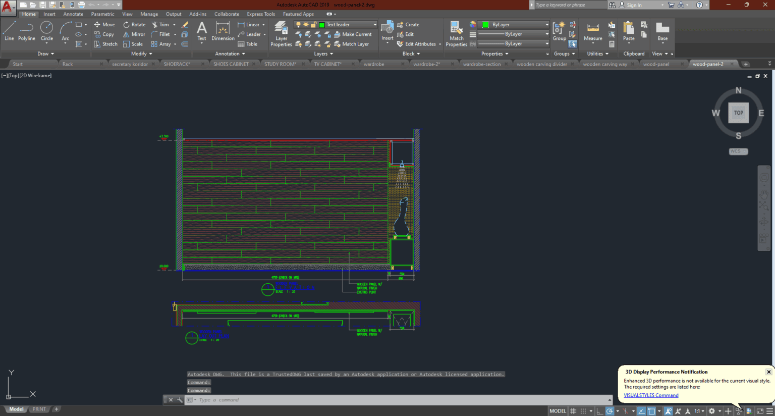 Denah dan Gambar CAD Interior_Wood Panel 2 | Sipilpedia