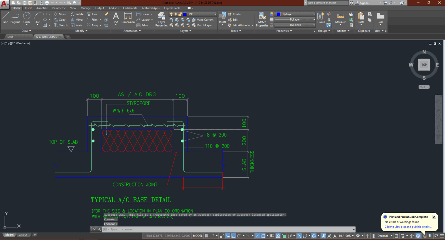 Denah dan Gambar CAD Struktur A-C BASE DETAIL | Sipilpedia