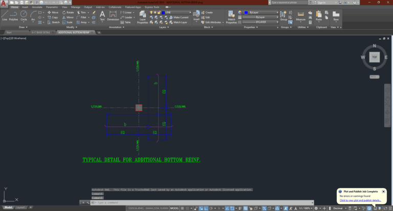 Denah dan Gambar CAD Struktur ADDITIONAL BOTTOM REINF | Sipilpedia