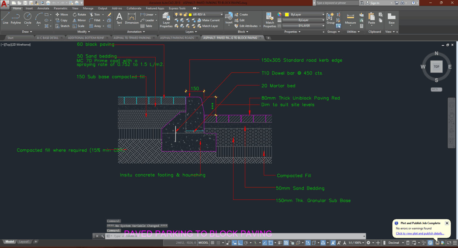 Denah dan Gambar CAD Struktur_ASPHALT PAVED PARKING TO BLOCK PAVING ...