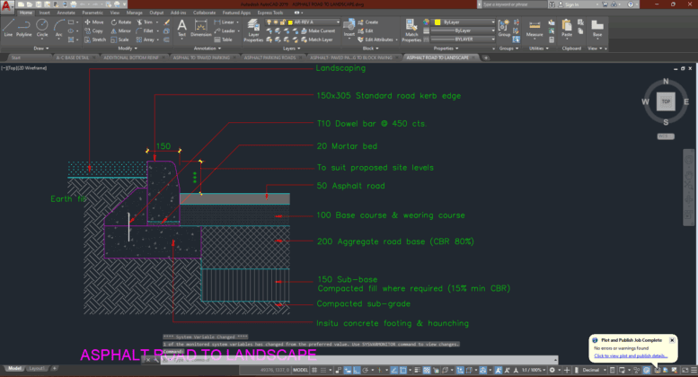 Denah dan Gambar CAD Struktur_ASPHALT ROADS TO LANDSCAPE | Sipilpedia