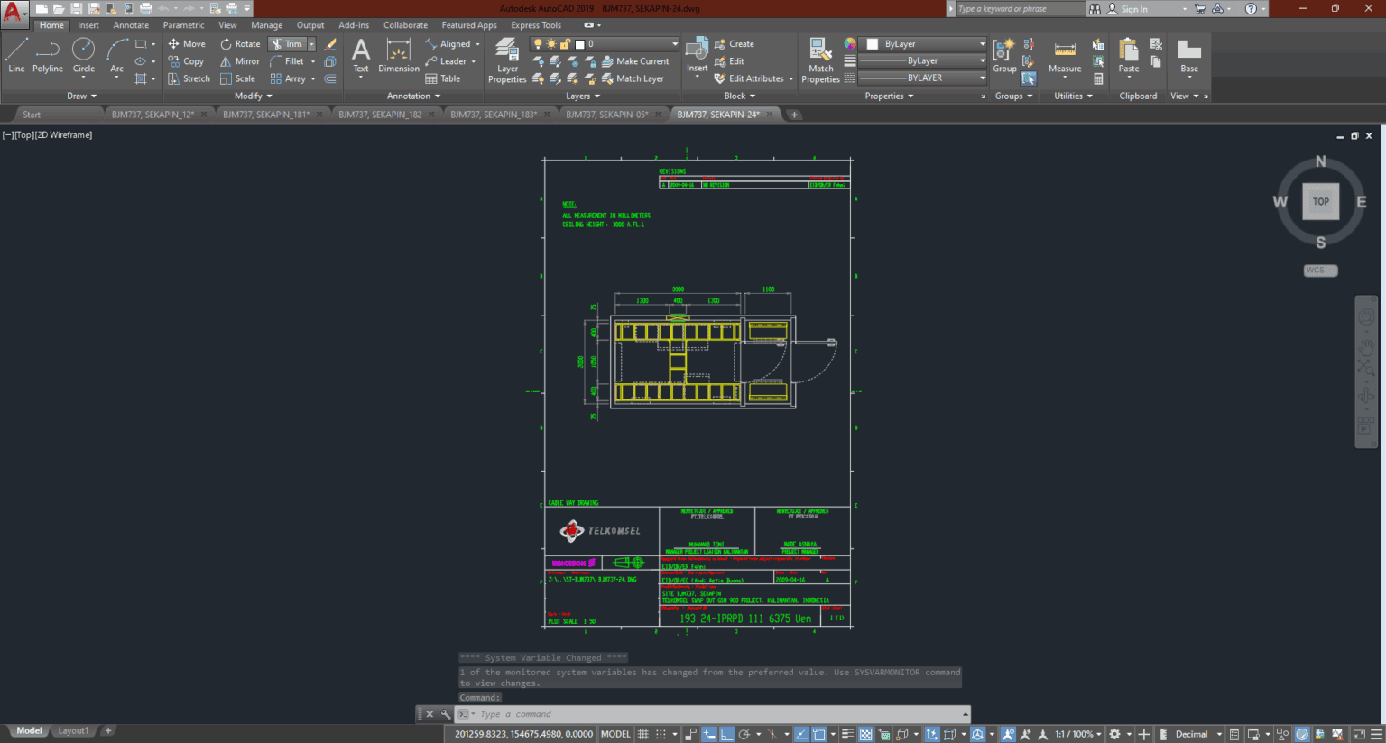 Denah dan Gambar CAD_Gambar Kerja Bangunan BJM737, SEKAPIN-24 | Sipilpedia