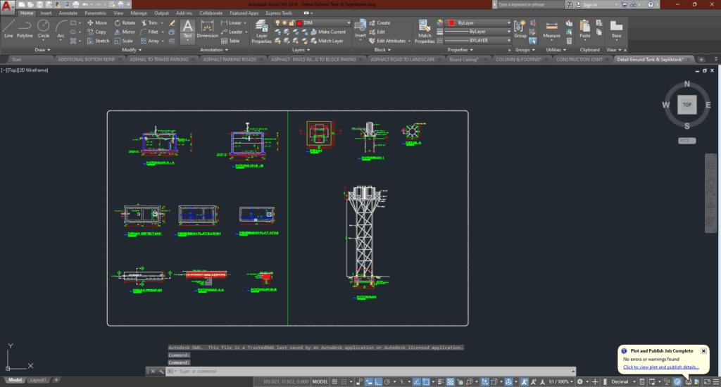 Denah dan Gambar CAD Struktur_Detail Ground Tank & Septitank | Sipilpedia