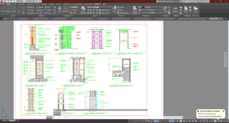 Denah dan Gambar CAD Struktur_Exterior Wall | Sipilpedia