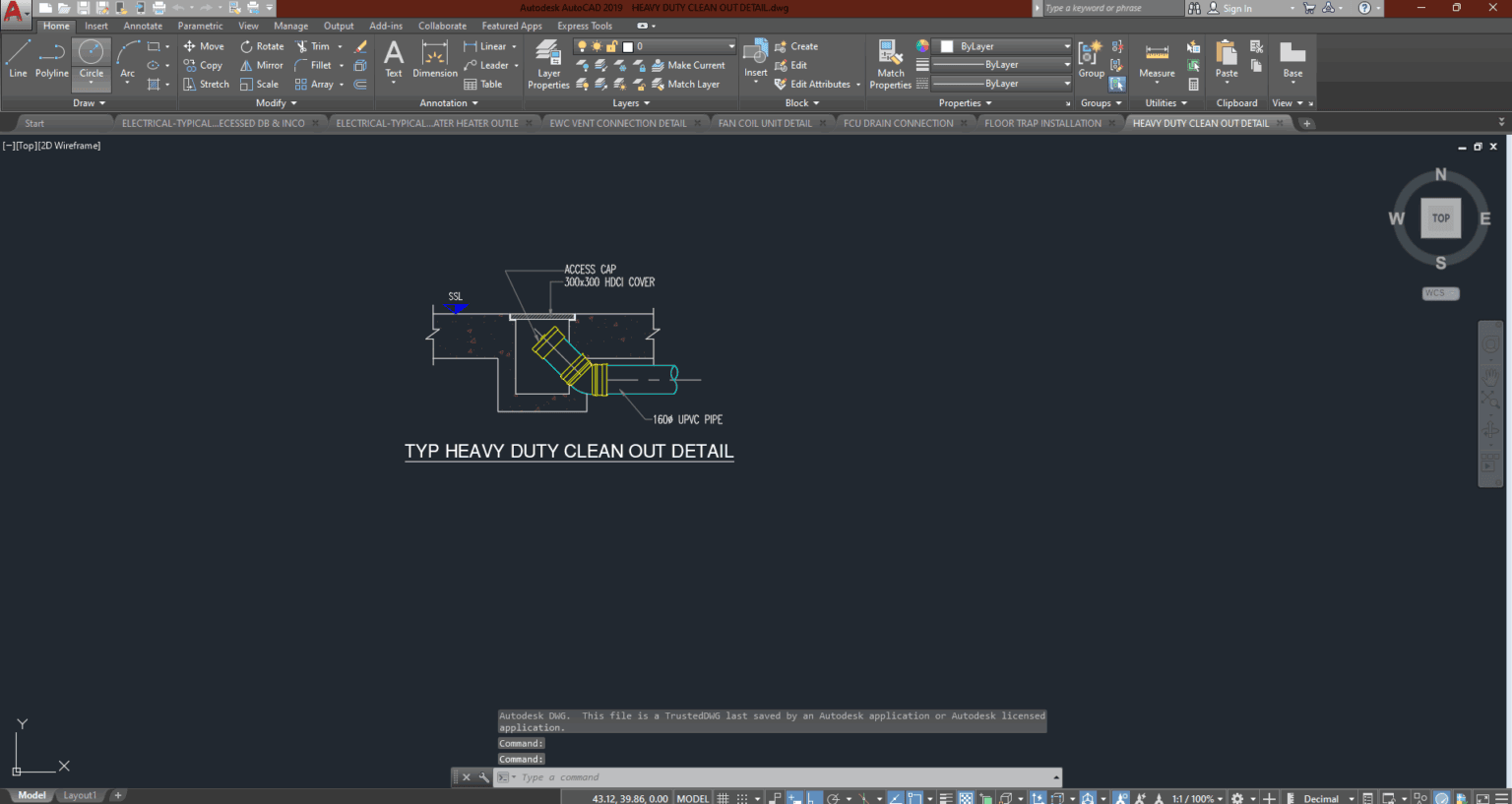 Denah dan Gambar CAD Mekanikal Electrical_HEAVY DUTY CLEAN OUT DETAIL ...