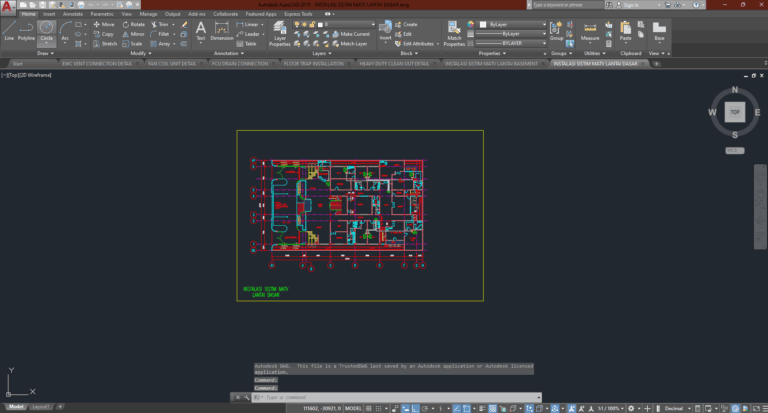 Denah dan Gambar CAD Mekanikal Electrical_INSTALASI SISTIM MATV LANTAI ...