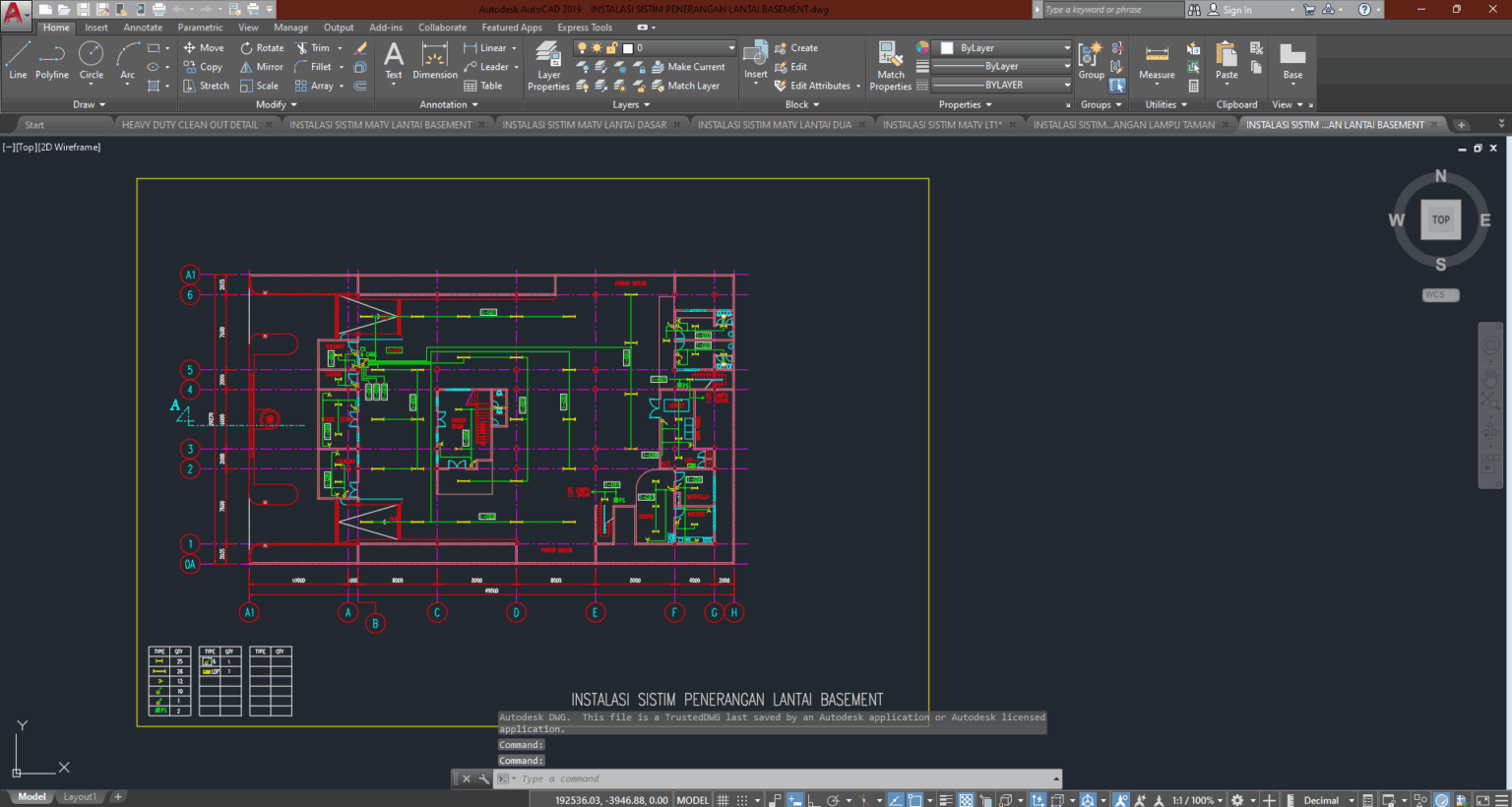 Denah dan Gambar CAD Mekanikal Electrical_INSTALASI SISTIM PENERANGAN ...