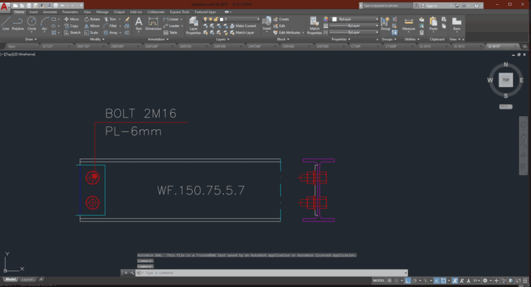 Denah dan Gambar CAD Struktur_Engsel JS-W15 | Sipilpedia