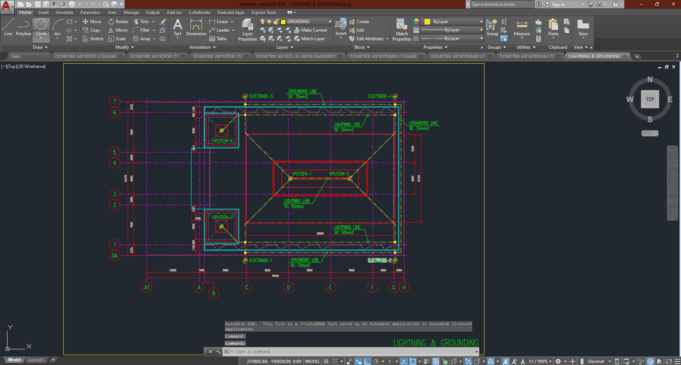 Denah dan Gambar CAD Mekanikal Electrical_LIGHTNING & GROUNDING ...