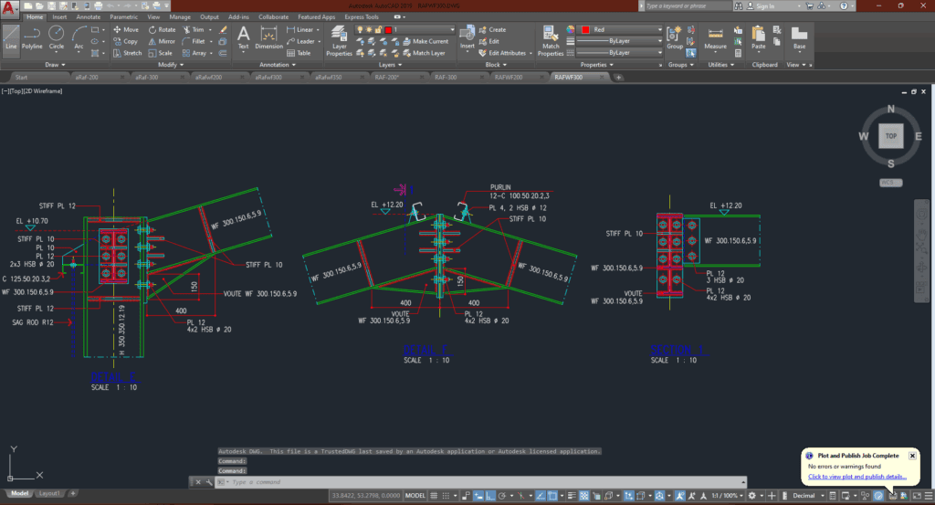 Denah dan Gambar CAD Struktur_RAFTER RAFWF300 | Sipilpedia