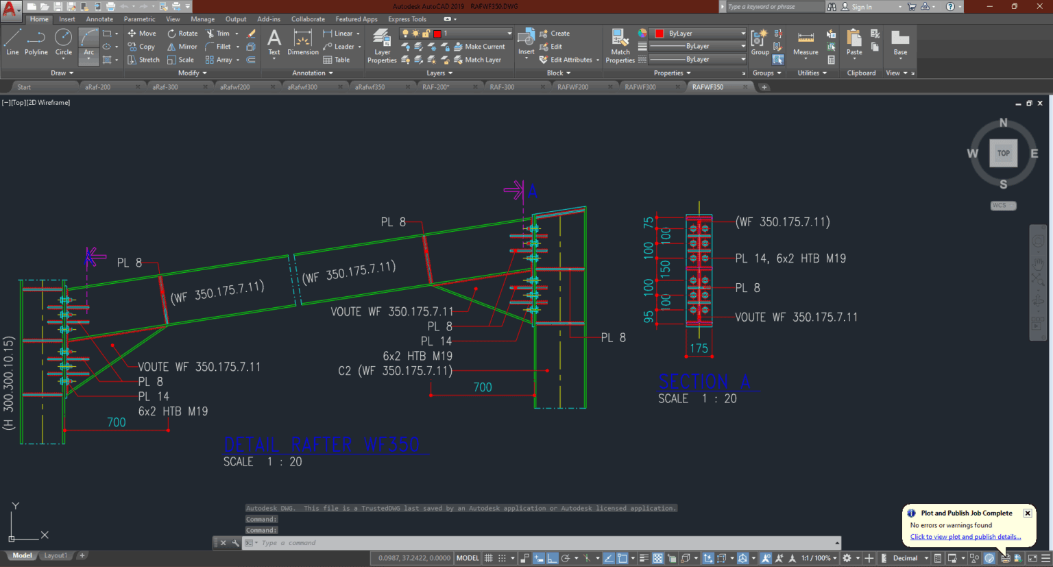 Denah dan Gambar CAD Struktur_RAFTER RAFWF350 | Sipilpedia