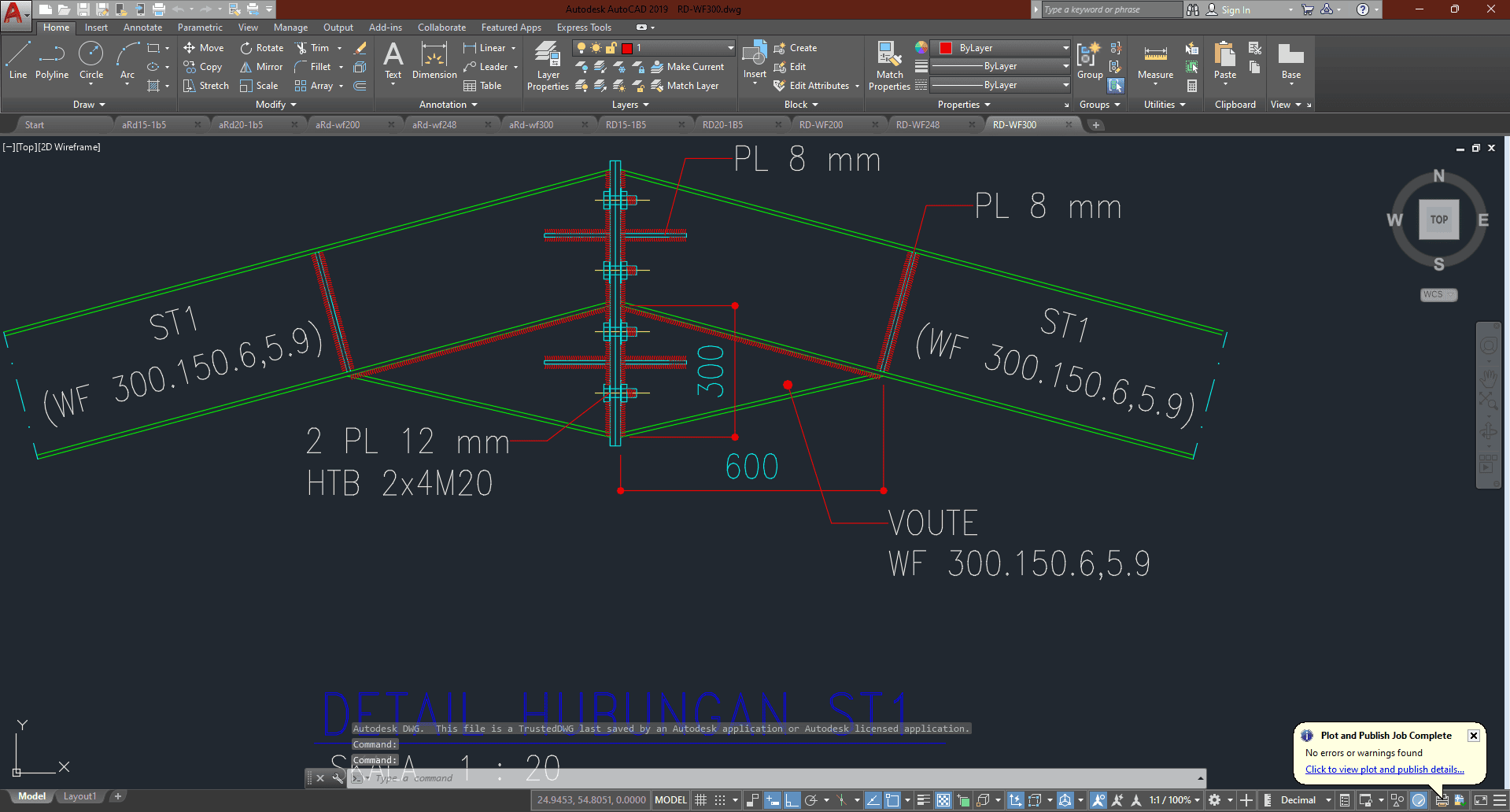 Denah dan Gambar CAD Struktur_RIDGE RD-WF300 | Sipilpedia