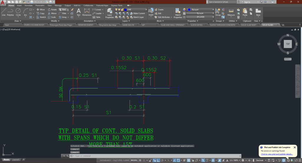 Denah dan Gambar CAD Struktur_SOLID SLABS | Sipilpedia
