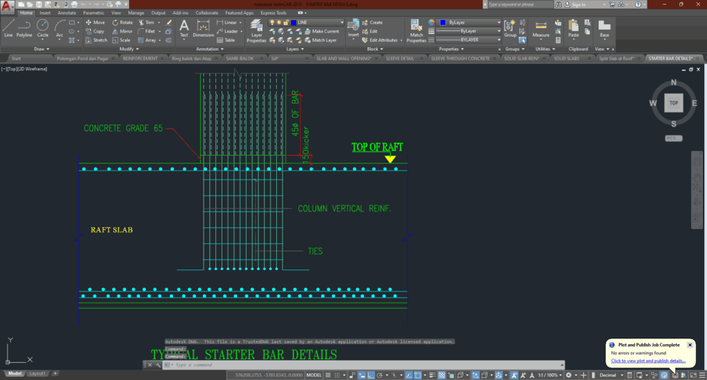 Denah dan Gambar CAD Struktur_Starter Bar Details | Sipilpedia