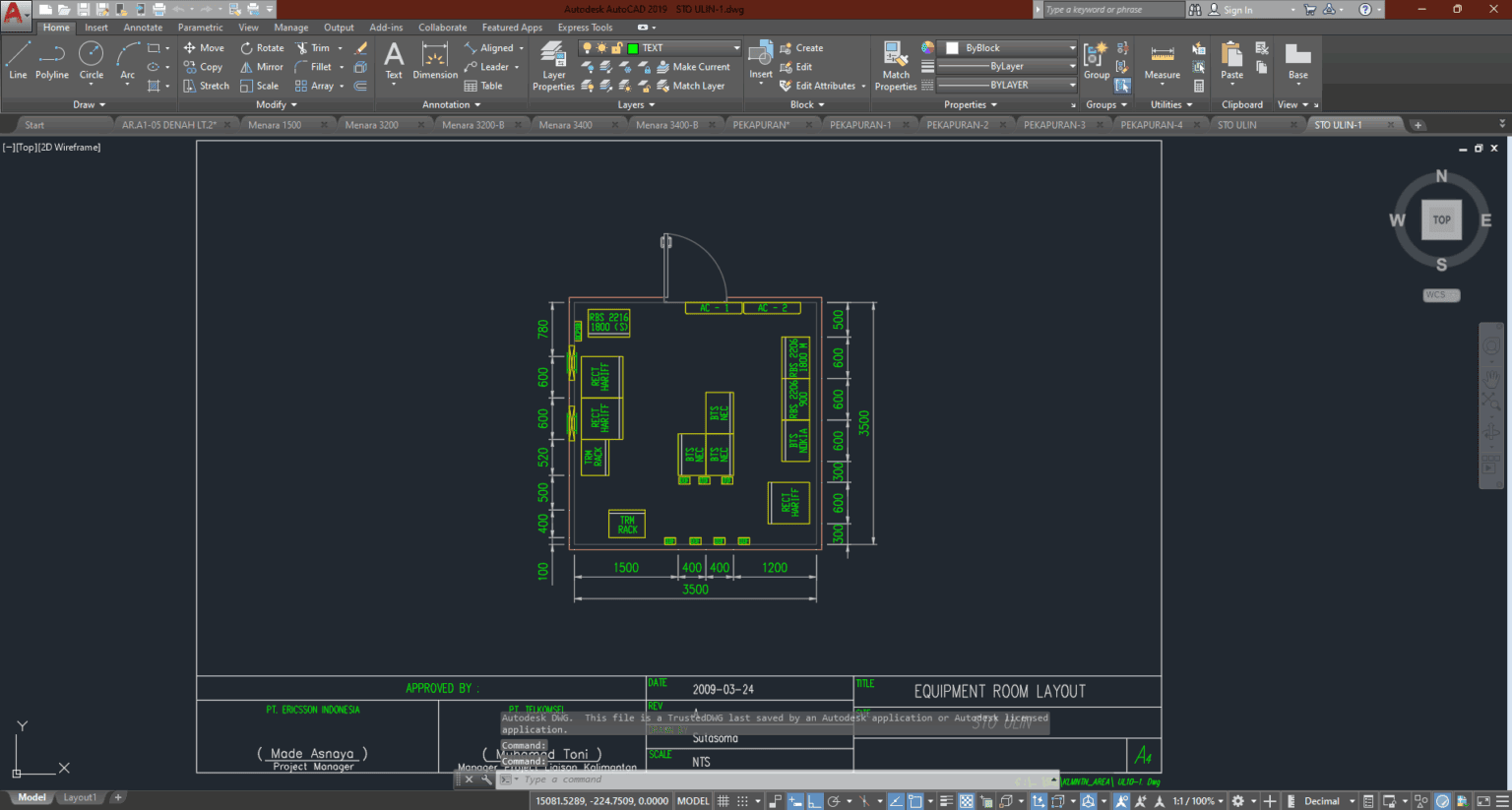 Denah dan Gambar CAD_Gambar Kerja Bangunan STO ULIN-1 | Sipilpedia