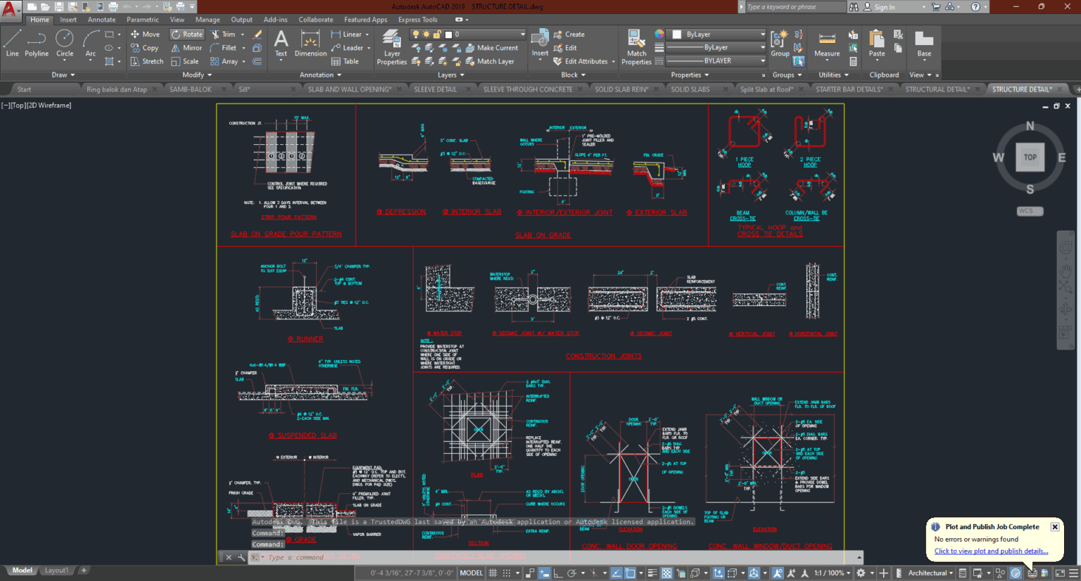 Denah dan Gambar CAD Struktur_Structure Detail | Sipilpedia