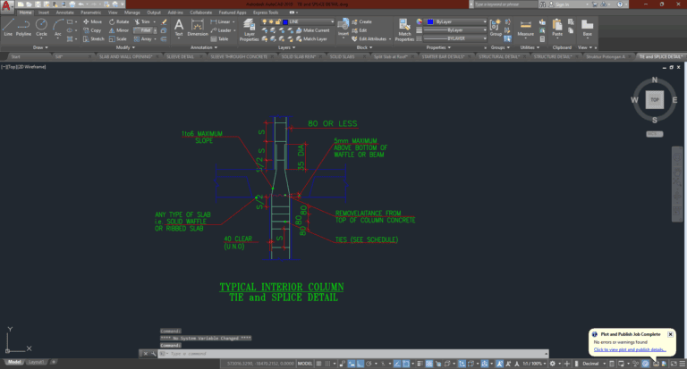 Denah dan Gambar CAD Struktur_TIE AND SPLICE DETAIL | Sipilpedia