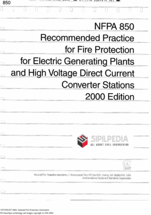 NFPA 850-2000 – Recommended Practice for Fire Protection for Electric ...