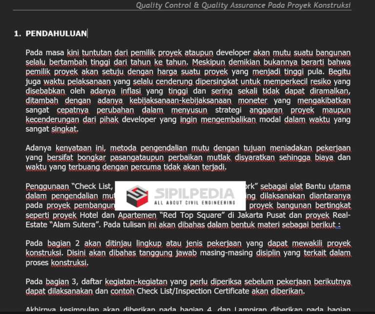 Quality Control Quality Assurance Pada Proyek Konstruksi | Sipilpedia