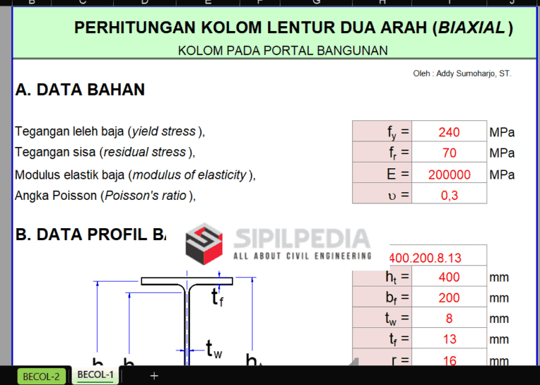 Perhitungan Kolom Lentur Dua Arah Biaxial Kolom Pada Portal Bangunan ...