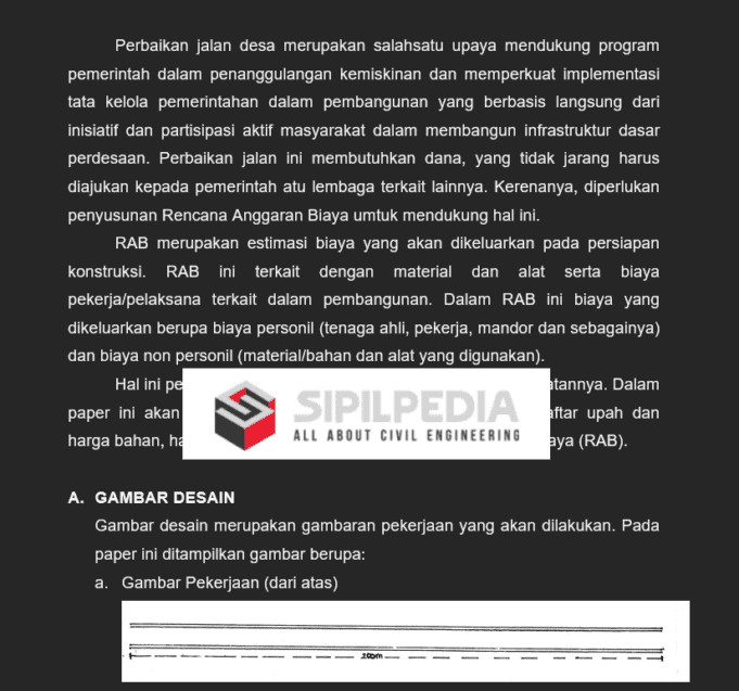 Contoh Tugas RAB Jalan | Sipilpedia