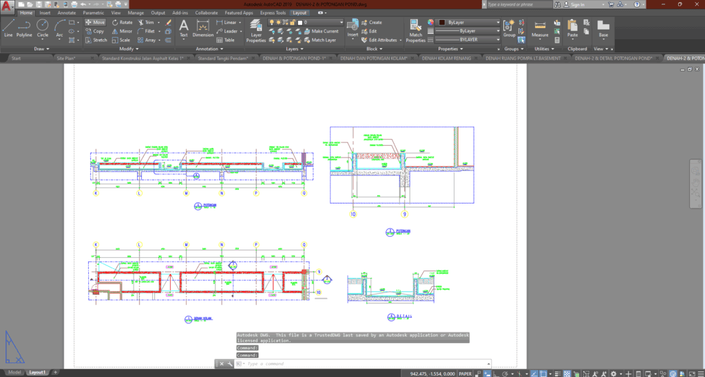 Denah dan Gambar CAD_Gambar Kerja Bangunan Swiming Pool-DENAH-2 ...