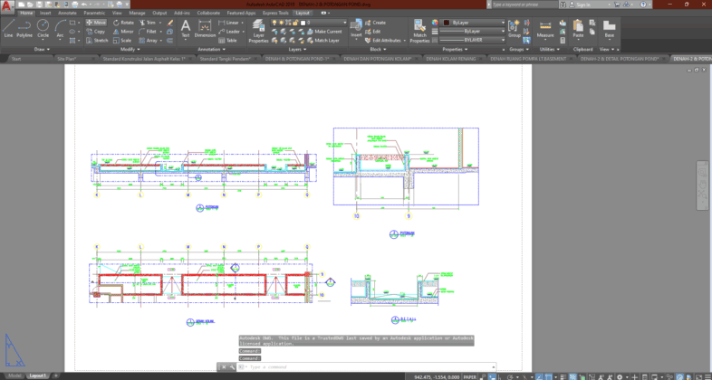 Denah dan Gambar CAD_Gambar Kerja Bangunan Swiming Pool-DENAH-2 ...