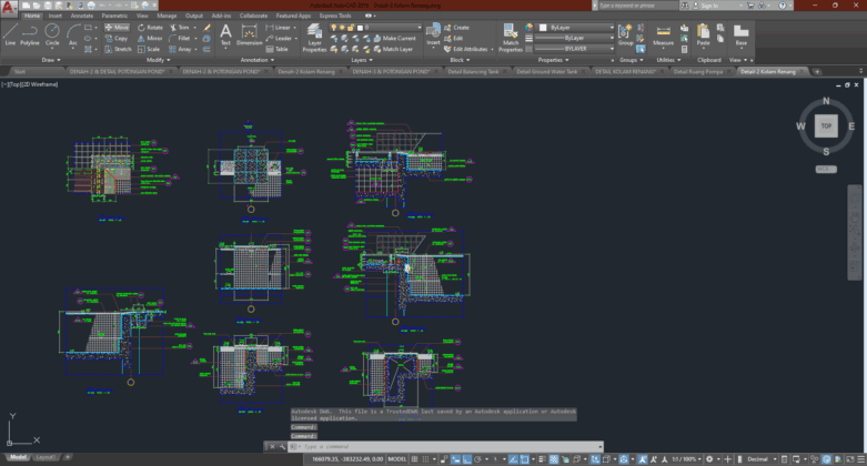 Denah dan Gambar CAD_Gambar Kerja Bangunan Swiming Pool-Detail-2 Kolam ...