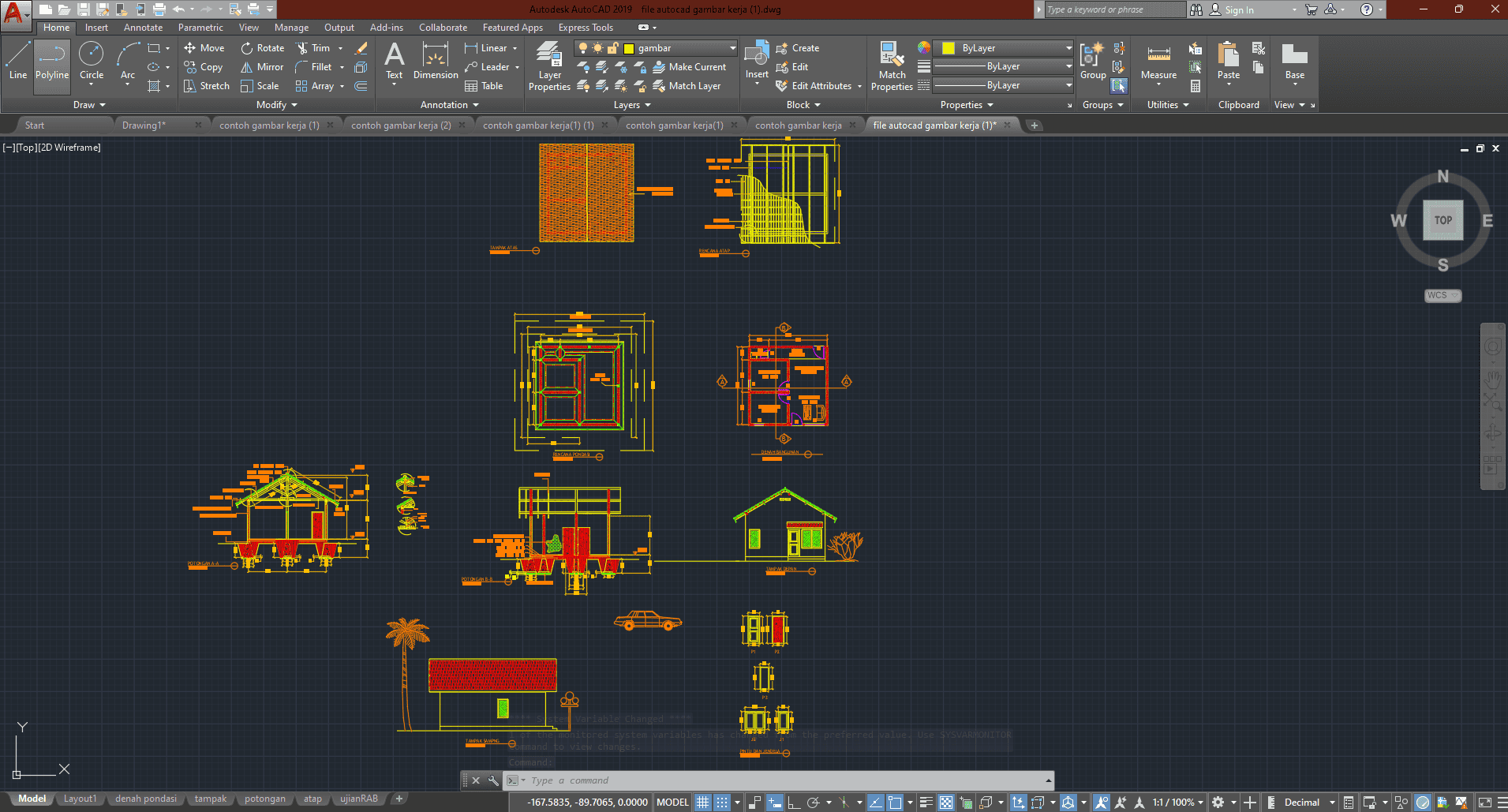 Denah dan Gambar CAD_Gambar Kerja Bangunan_file autocad gambar kerja ...