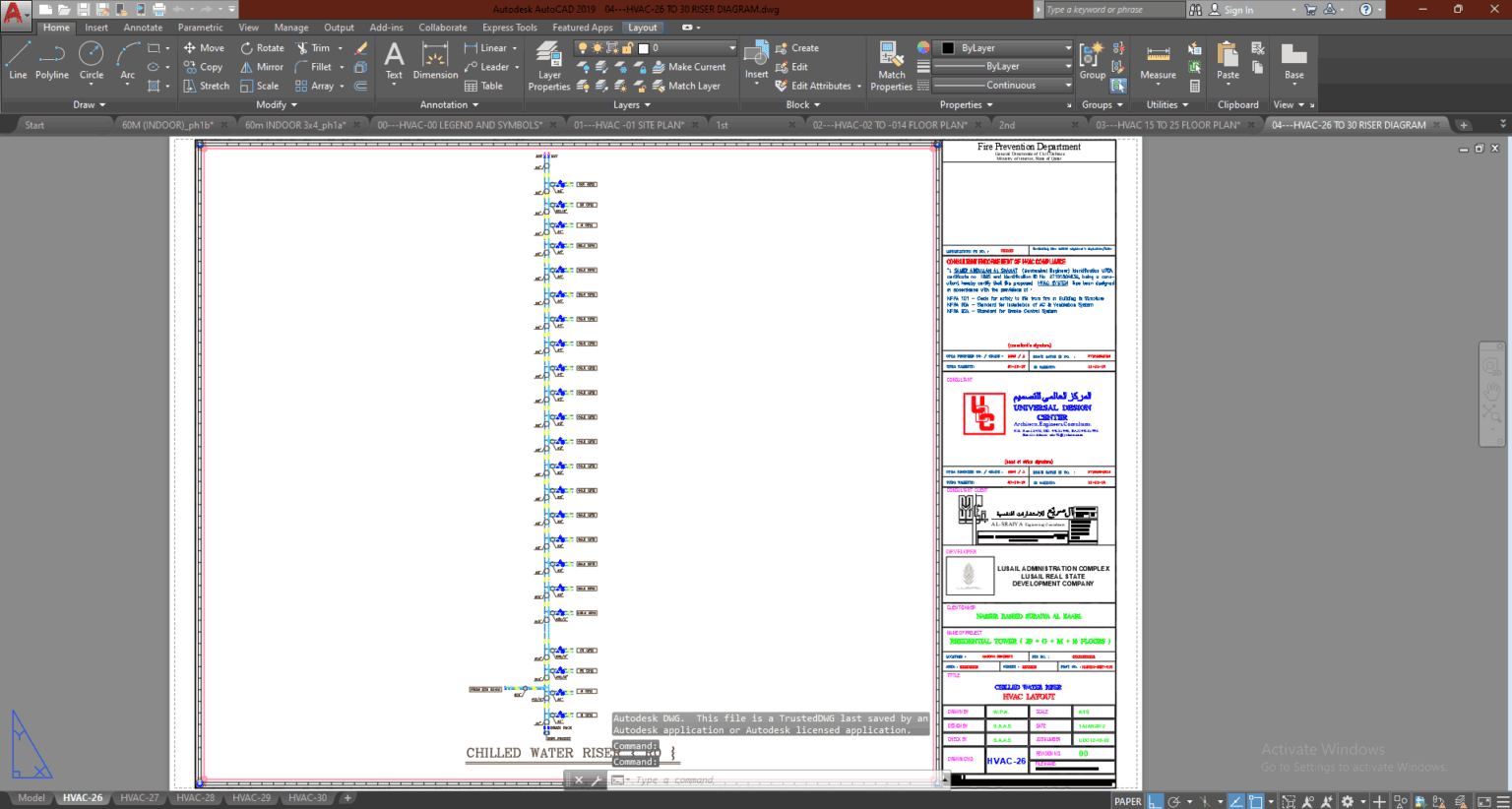 Denah dan Gambar CAD Residential Tower_04—HVAC-26 TO 30 RISER DIAGRAM ...