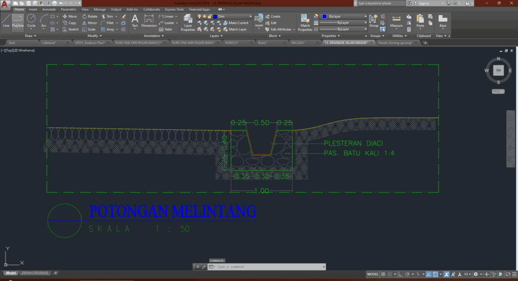 Denah dan Gambar CAD Rumah Pompa_DRAINASE JALAN MASUK | Sipilpedia